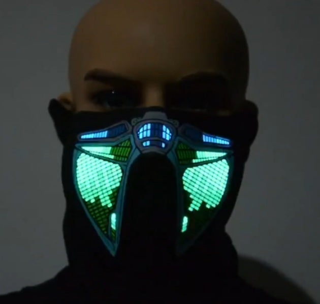 Sound Reactive Subzero LED Rave Mask – Neon Culture